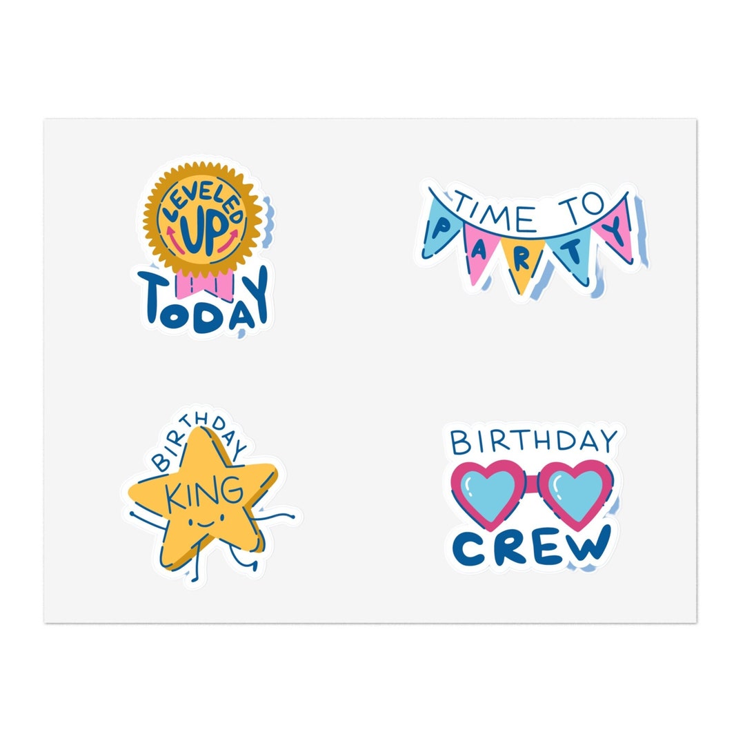 Cute Birthday Sticker Sheets | Birthday Stickers for Him | 6x4" & 11x8 ...