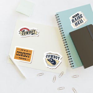 Cute Cowboy Sticker Sheets | Cowboy Stickers for Him | 6x4" & 11x8.5 ...