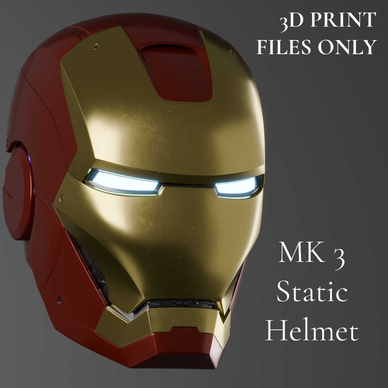 Iron Man Static Mk 3 3D Printable Iron Man Helmet STL ONLY - Etsy