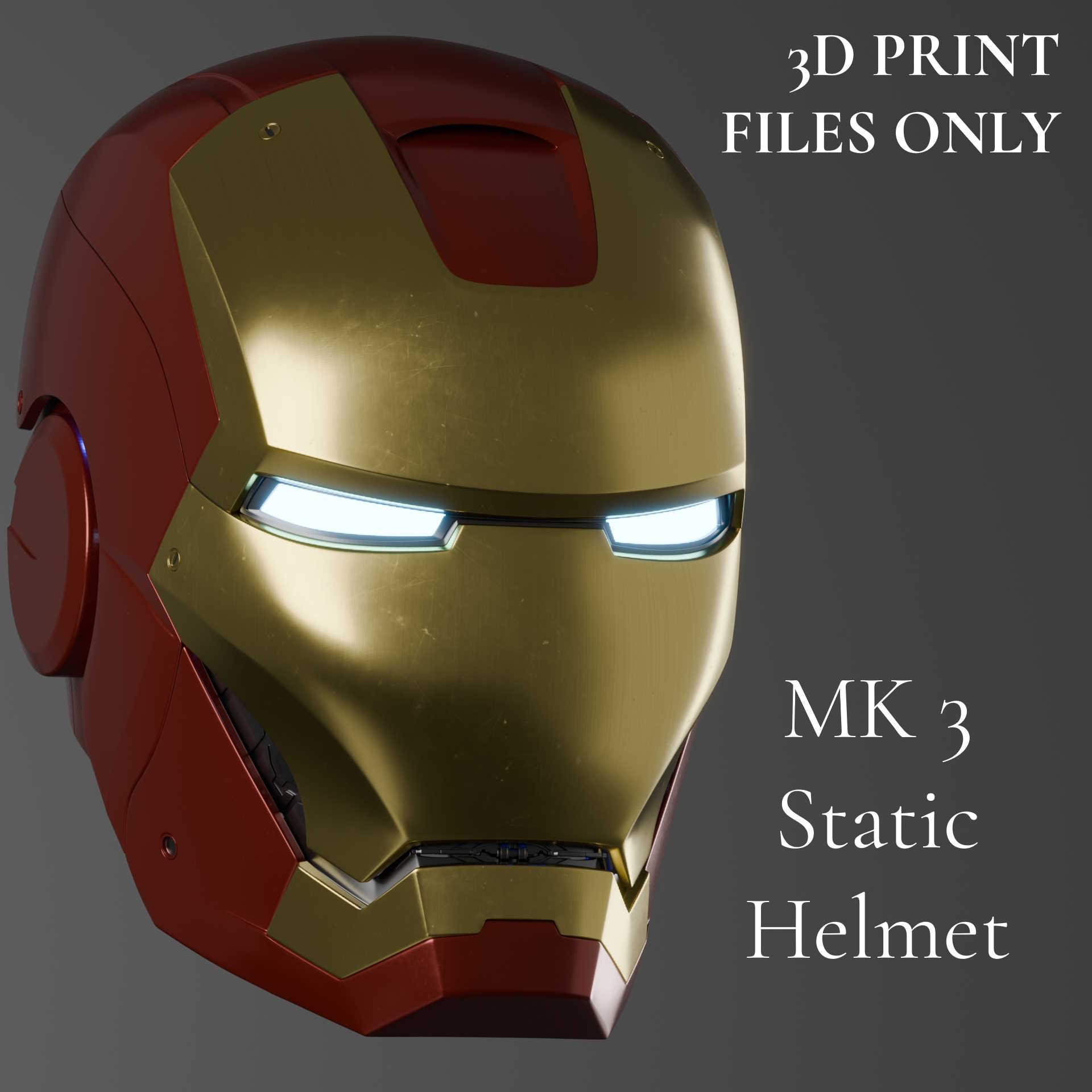 Iron Man Static Mk 3 3D Printable Iron Man Helmet STL ONLY - Etsy