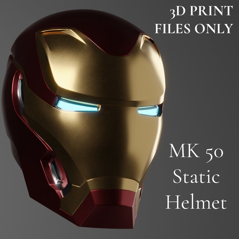 Iron Man Static Mk 50 3D Printable Iron Man Helmet STL ONLY - Etsy