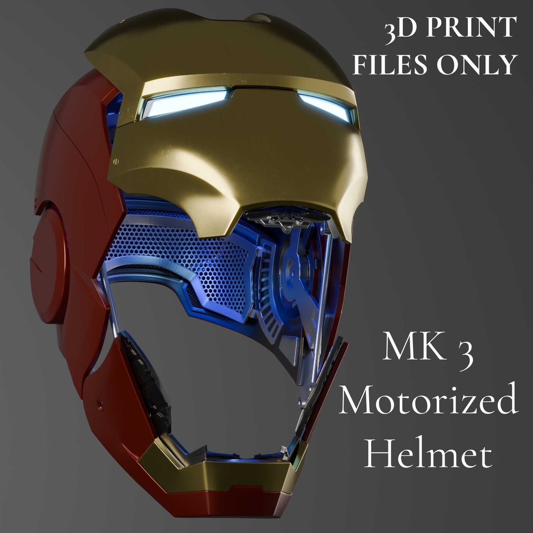 Iron Man Motorized Mk 3 3D Printable Iron Man Helmet STL ONLY - Etsy
