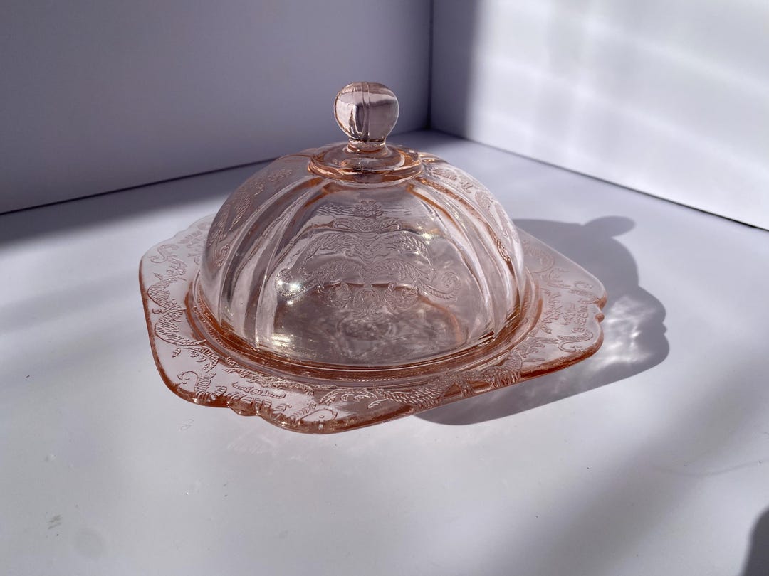 Vintage Indiana Glass Pink Depression Glass Butter Dish Recollection ...