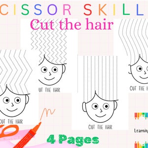 Hair Cutting Activity, Scissor Skills, Cutting Practice, Cutting ...