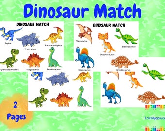 Dinosaur Color Matching Activity, Toddler Busy Book, Learning Binder ...