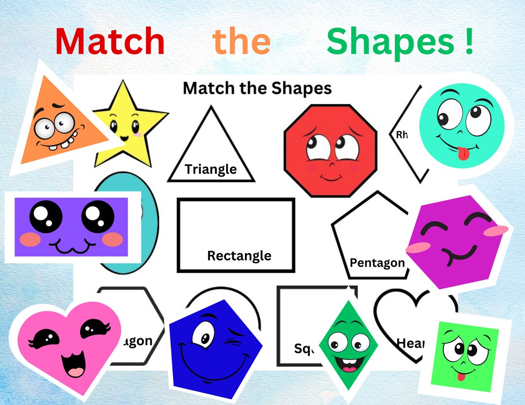 Shape Matching Activity, Toddler Busy Book Page, Preschool, Homeschool ...