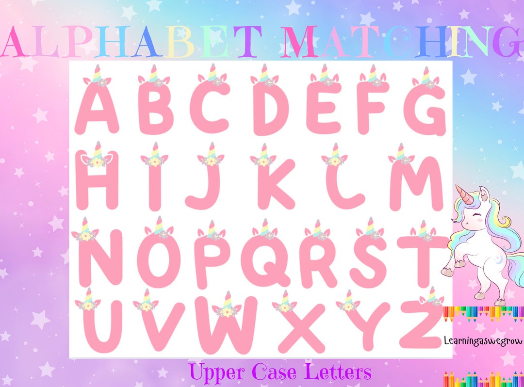Unicorn Alphabet Matching Activity, Learning Binder Page (digital ...