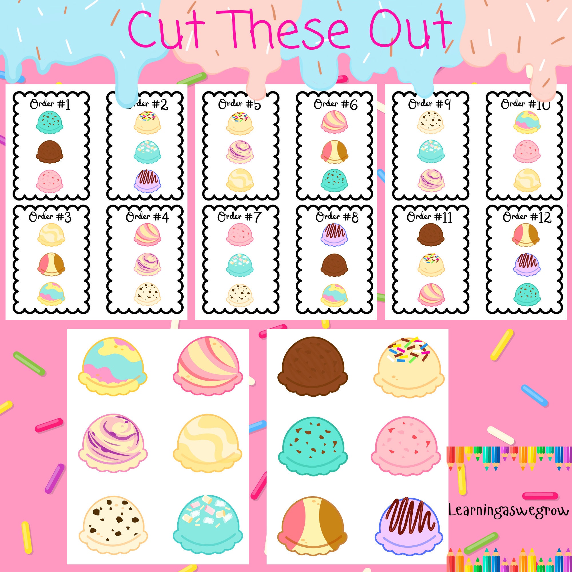 Ice Cream Shop Pretend Play Printable, Toddler Learning Binder (PDF) - Etsy
