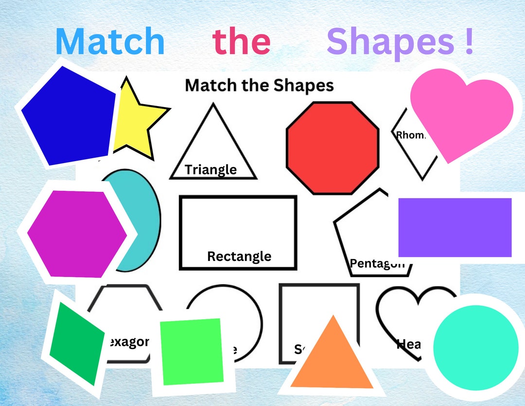 Shape Matching Activity, Toddler Busy Book Page, Preschool, Homeschool ...