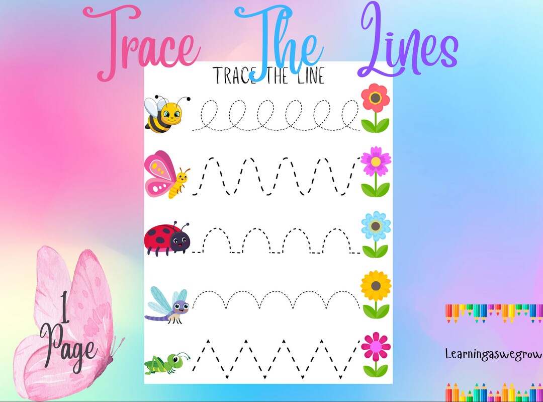 Line Tracing Activity, Tracing Practice, Toddler Busy Book, Learning ...