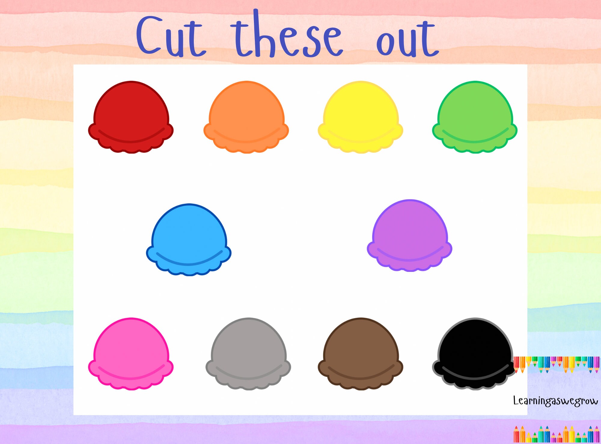 Ice Cream Cone Color Matching Activity, Toddler Busy Book, Learning ...