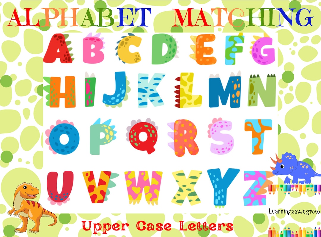 Dinosaur Alphabet Matching Activity, Toddler Busy Book, Learning Binder ...