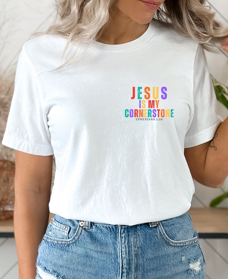 Jesus is Cornerstone, Jesus, Christian Gift, Bible Verse Shirt, Religious Gift, Shirts for ...