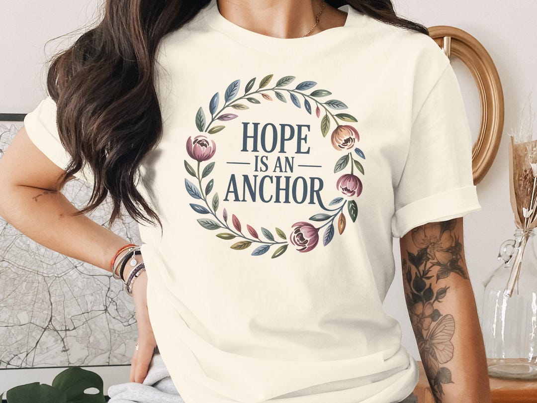 Camiseta cristiana: ropa religiosa, la esperanza es un ancla, camiseta ...