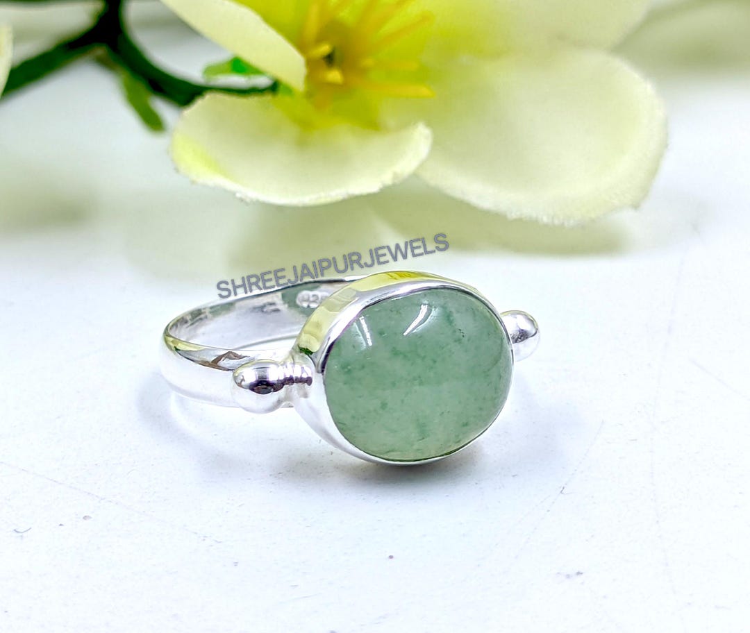 Handmade Green Aventurine 925 Sterling Silver Ring - Etsy