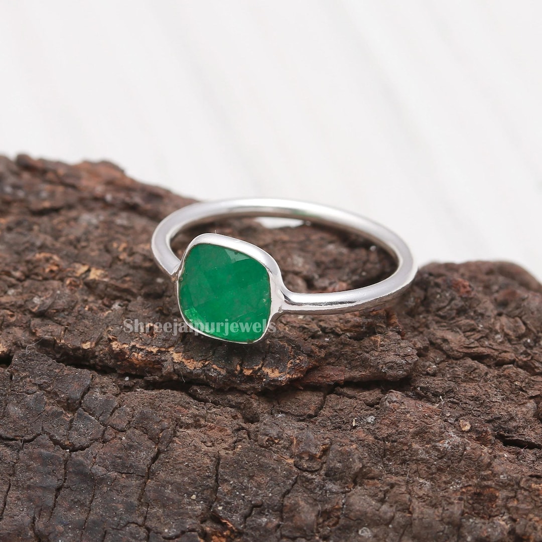 Green Quartz Ring Natural Green Quartz Silver Ring 925 Sterling Silver ...
