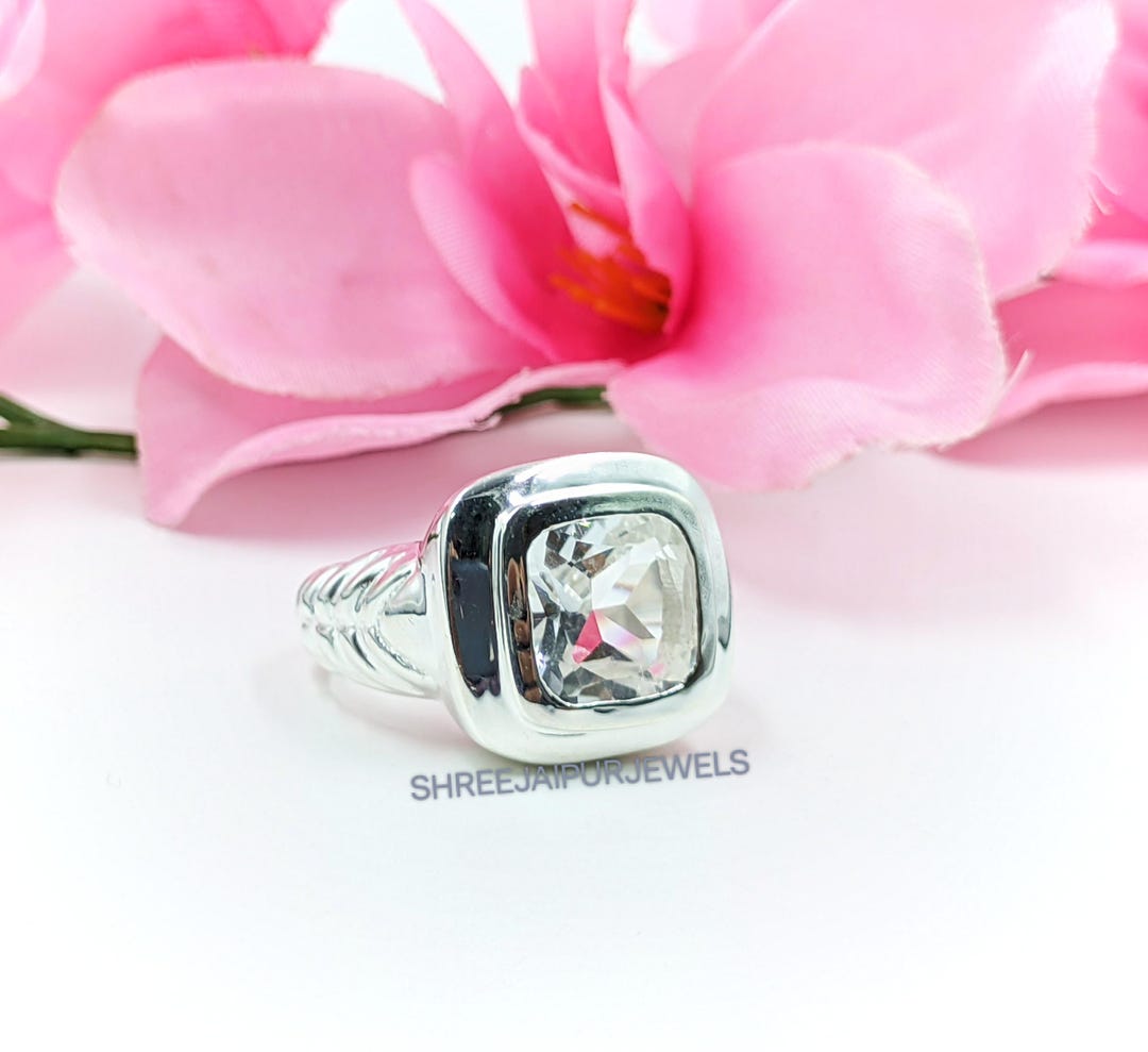 Rare Clear Crystal Silver Ring, Clear Crystal Quartz Ring, 925 Sterling ...