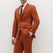 Men Rust Orange Cotton Coat Pants Custom Made 2pc Notch Lapel - Etsy
