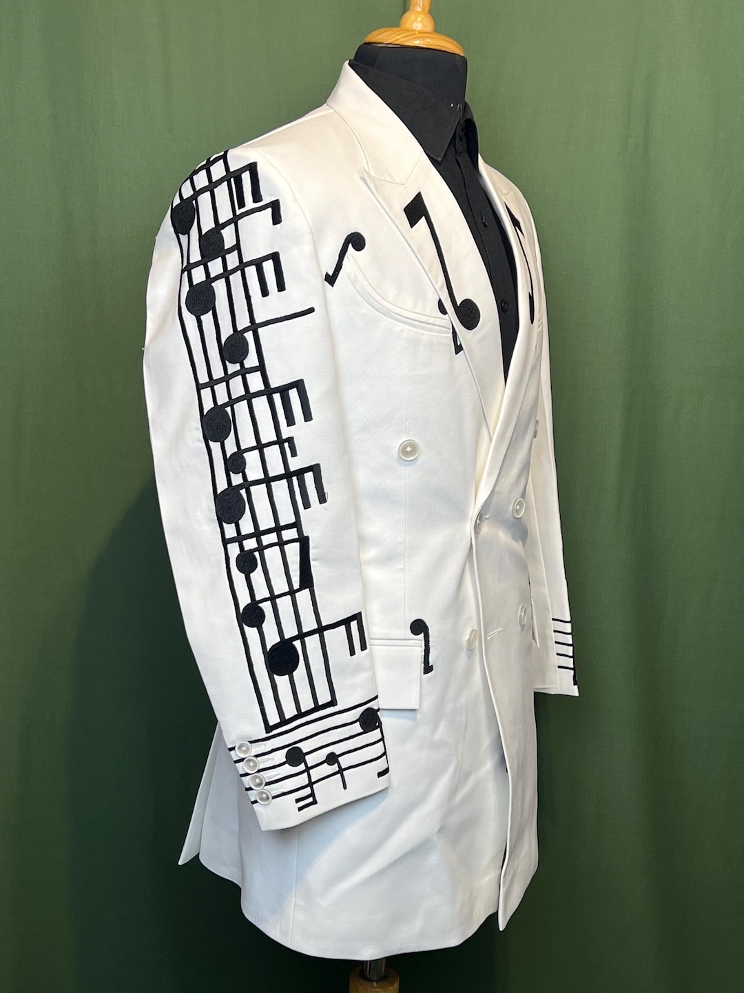 Customised Musical Embroidered Mens Suits 2pc White Country Western ...