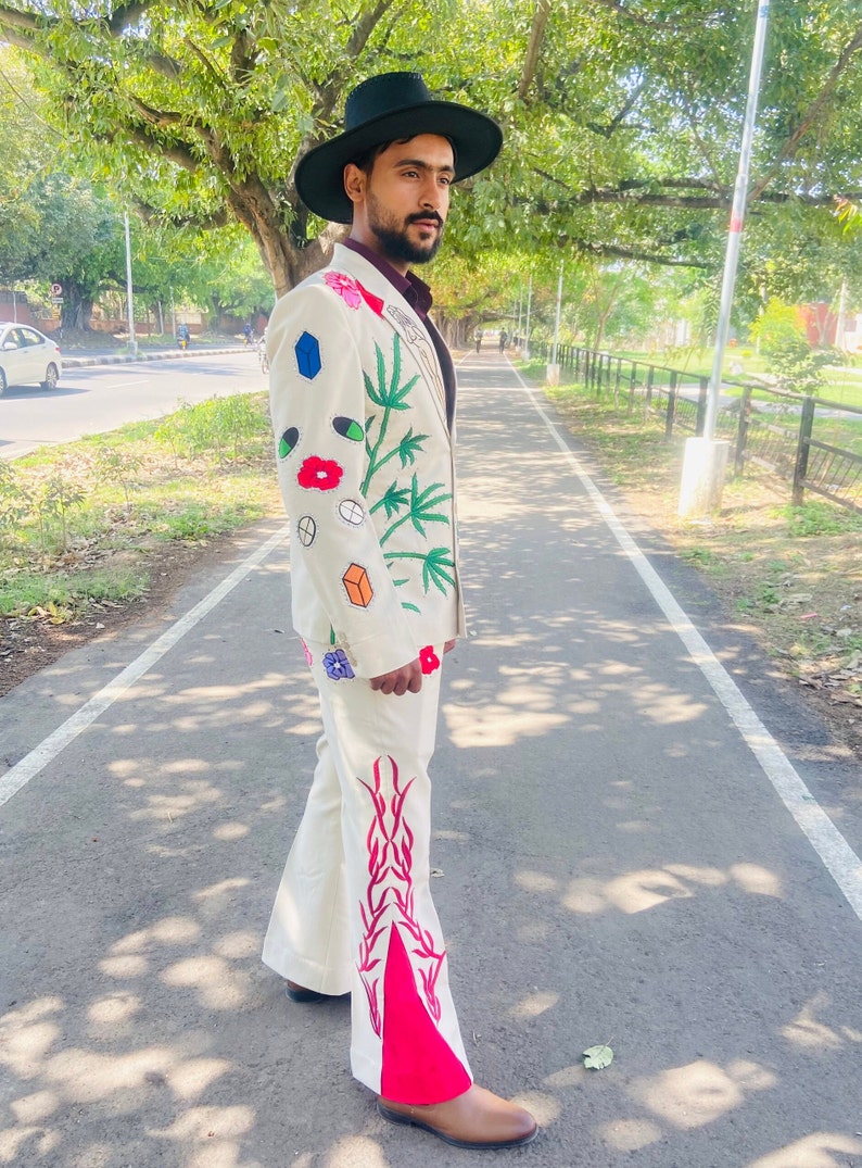 Men Custom Made Designer Two Piece Suit Heavy Embroidered - Etsy