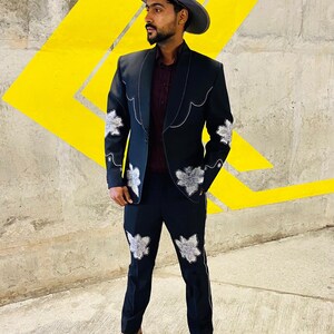 Men 2pc Suit Custom Made Floral Embroidered Cotton Designer - Etsy