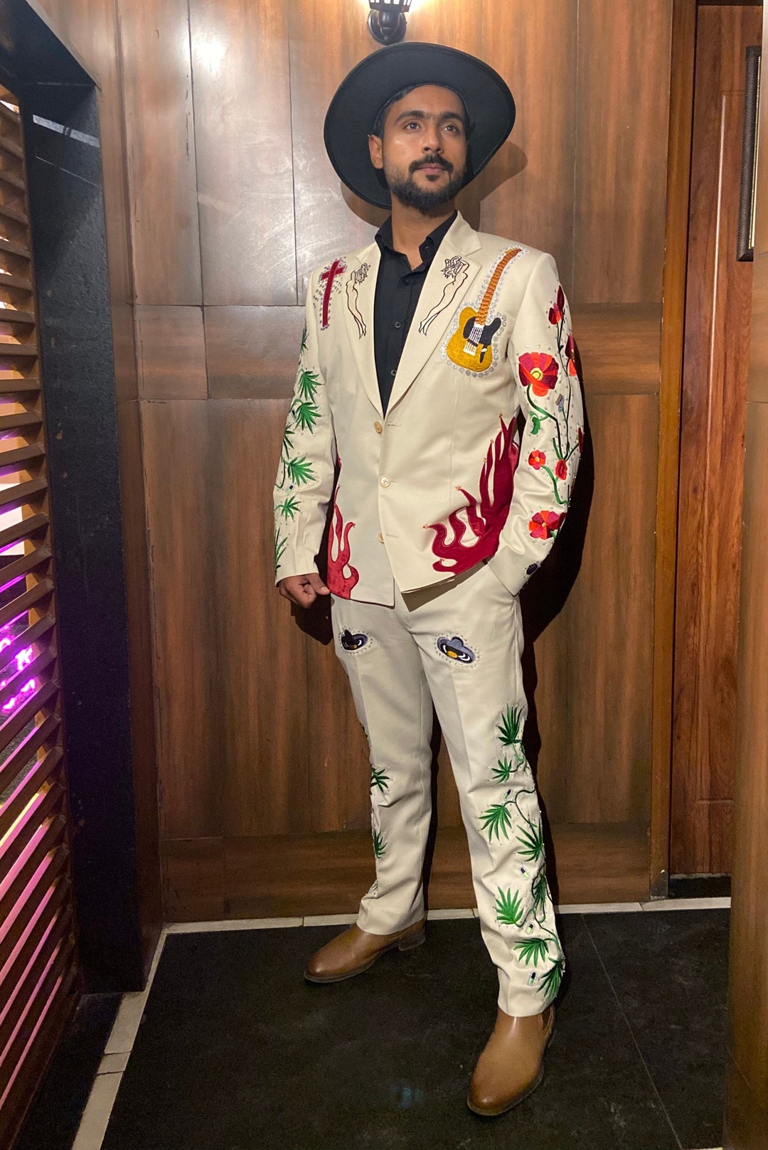 Men Two Piece Tailored Western Suit Custom Made Embroidered - Etsy