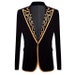 Men Black Velvet Jacket Custom Made Heavy Embroidered Coat for Wedding ...