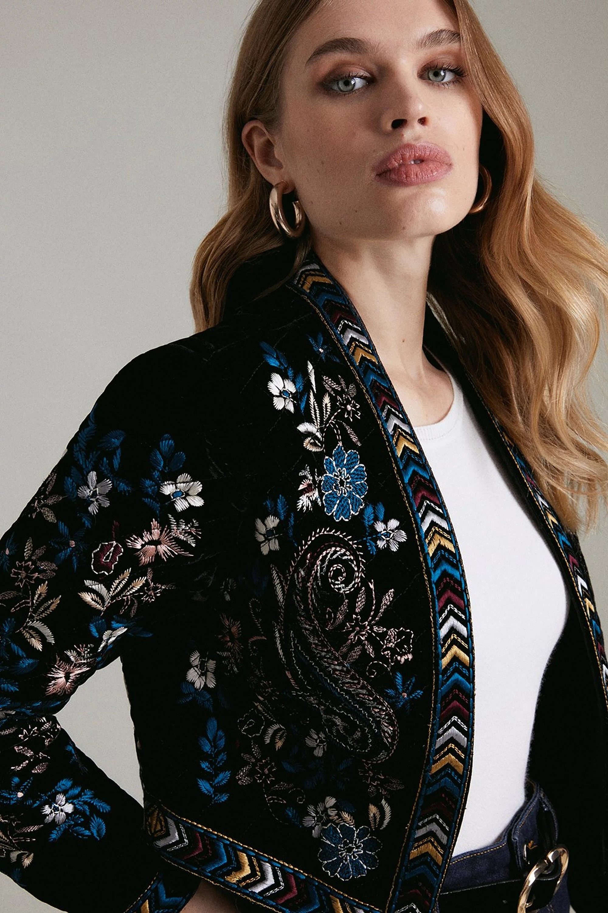 Women Black Velvet Jacket Custom Made Heavy Embroidered Designer Formal ...