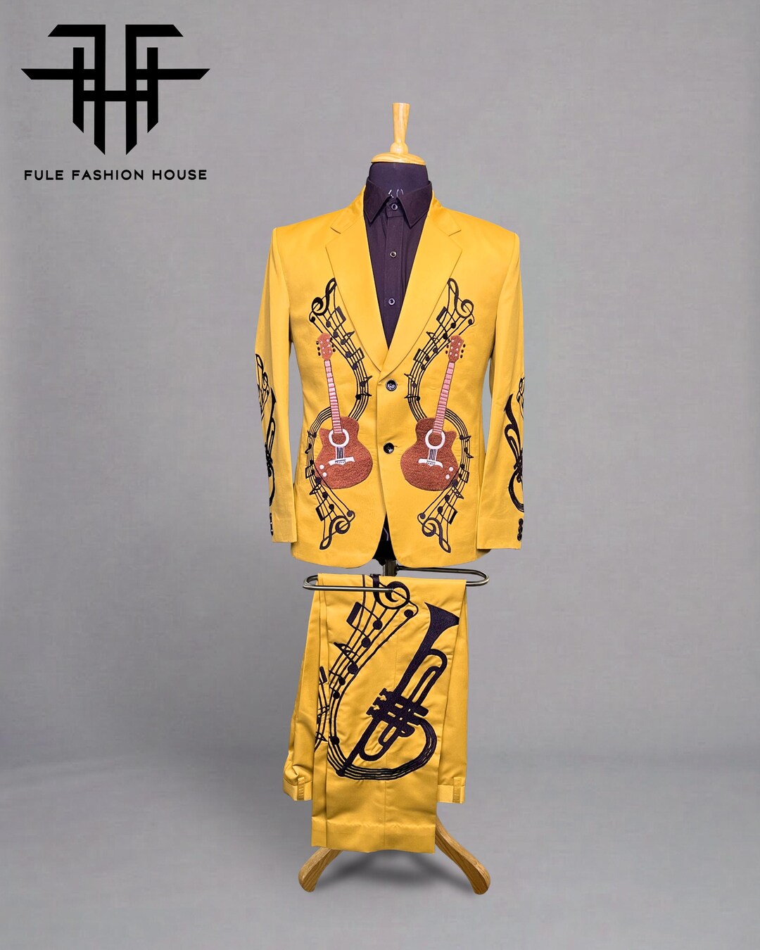 Embroidered Guitar Trumpet Suit: Men's Western Musician Outfit - Etsy