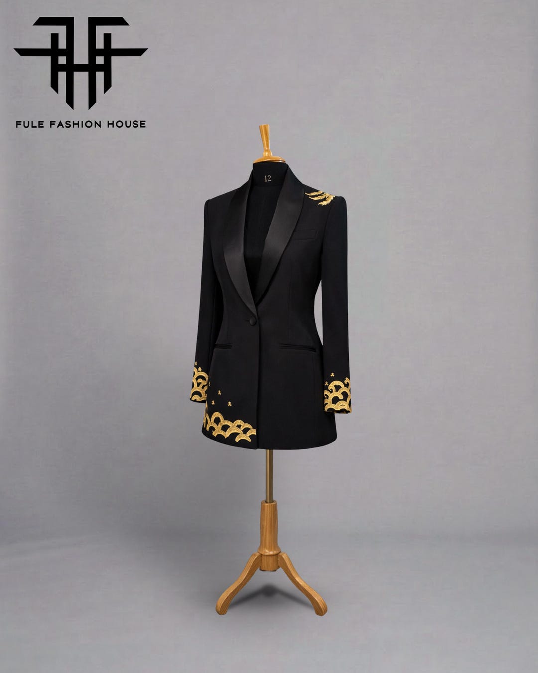 Women's Black Embroidered Blazer: Custom Cotton Jacket - Etsy