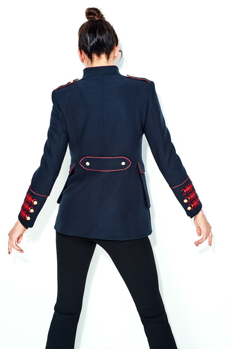 Women Blue Military Blazer Custom Made Designer Wool Formal - Etsy