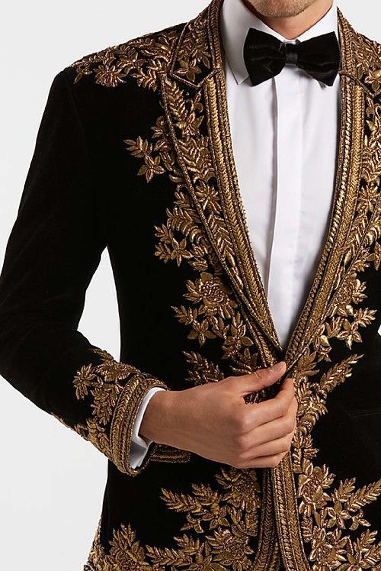 Men Black Velvet Hand Embroidered Blazer/jacket/coat for - Etsy