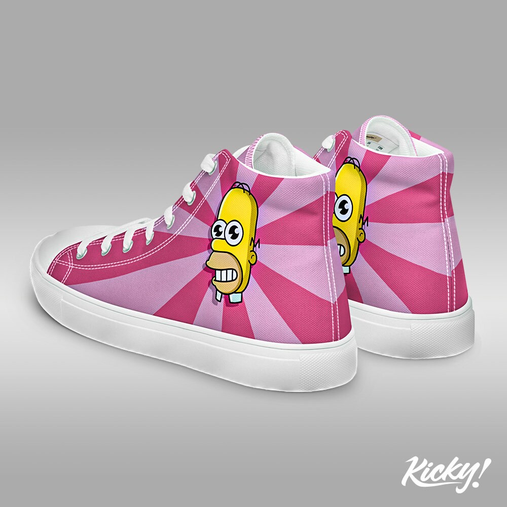 Mr Sparkle, High Top Canvas Shoes, Hand Made, Trendy Footwear, Pink and ...