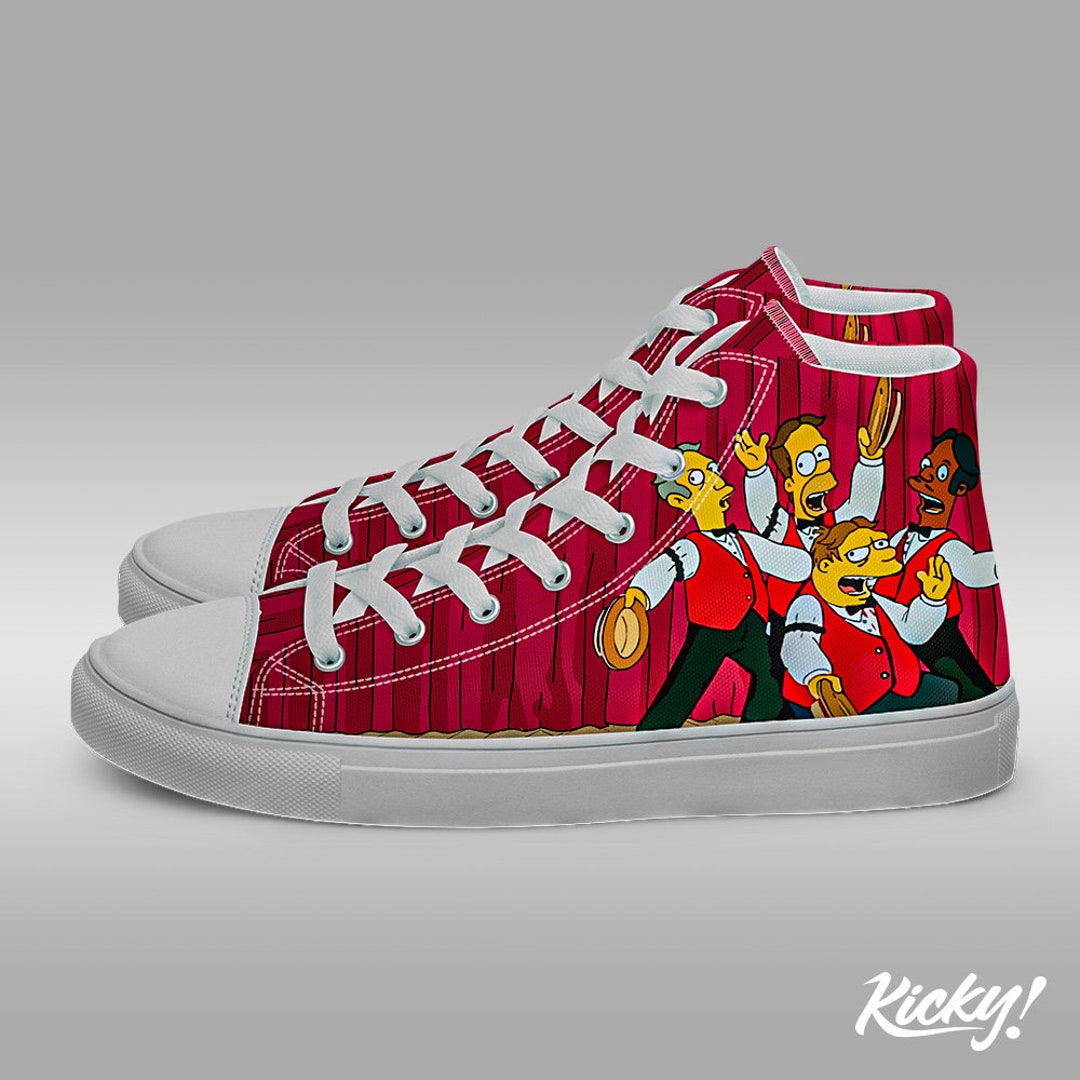 The Be Sharps, High Top Canvas Shoes, Hand Made, Trendy Footwear, Red ...