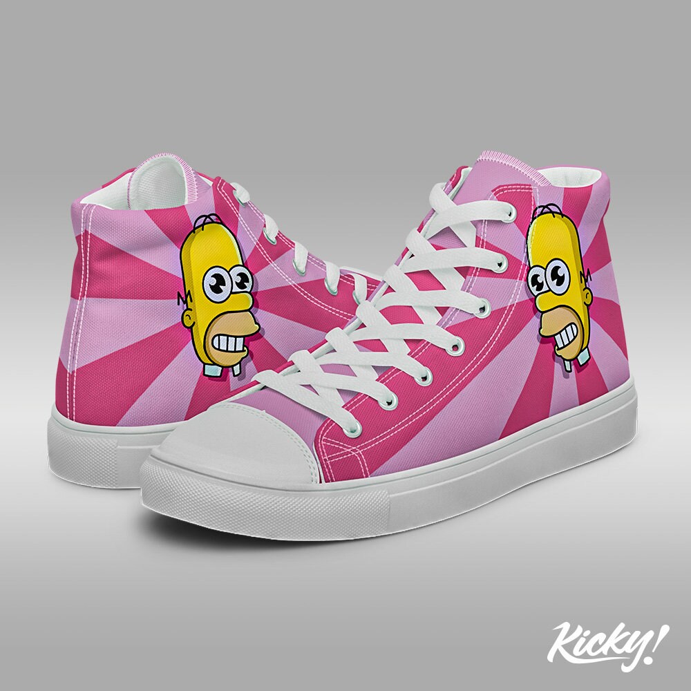 Mr Sparkle, High Top Canvas Shoes, Hand Made, Trendy Footwear, Pink and ...