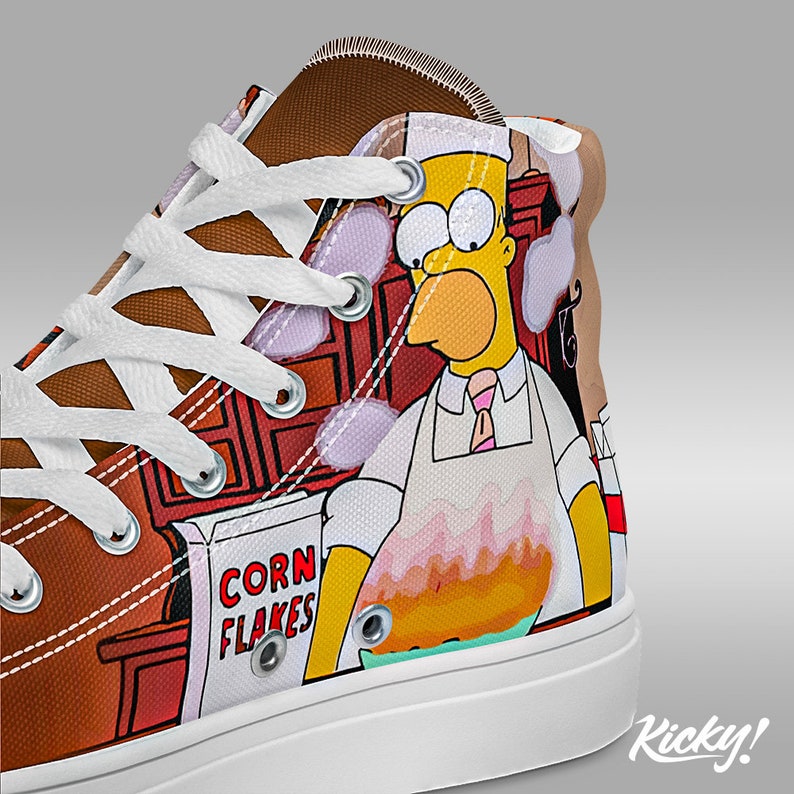 Homer the Smithers, High Top Canvas Shoes, Hand Made, Trendy Footwear ...