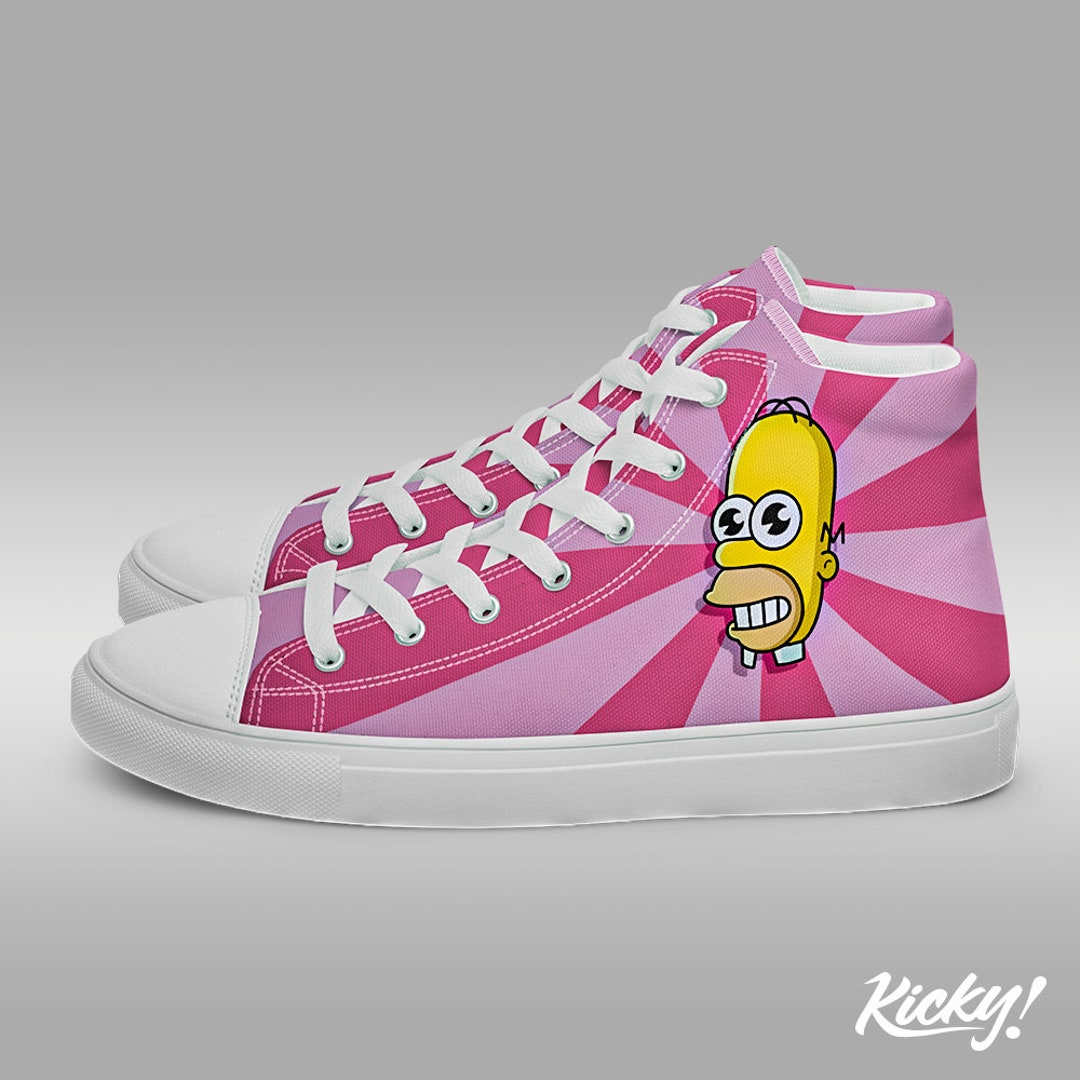 Mr Sparkle, High Top Canvas Shoes, Hand Made, Trendy Footwear, Pink and ...