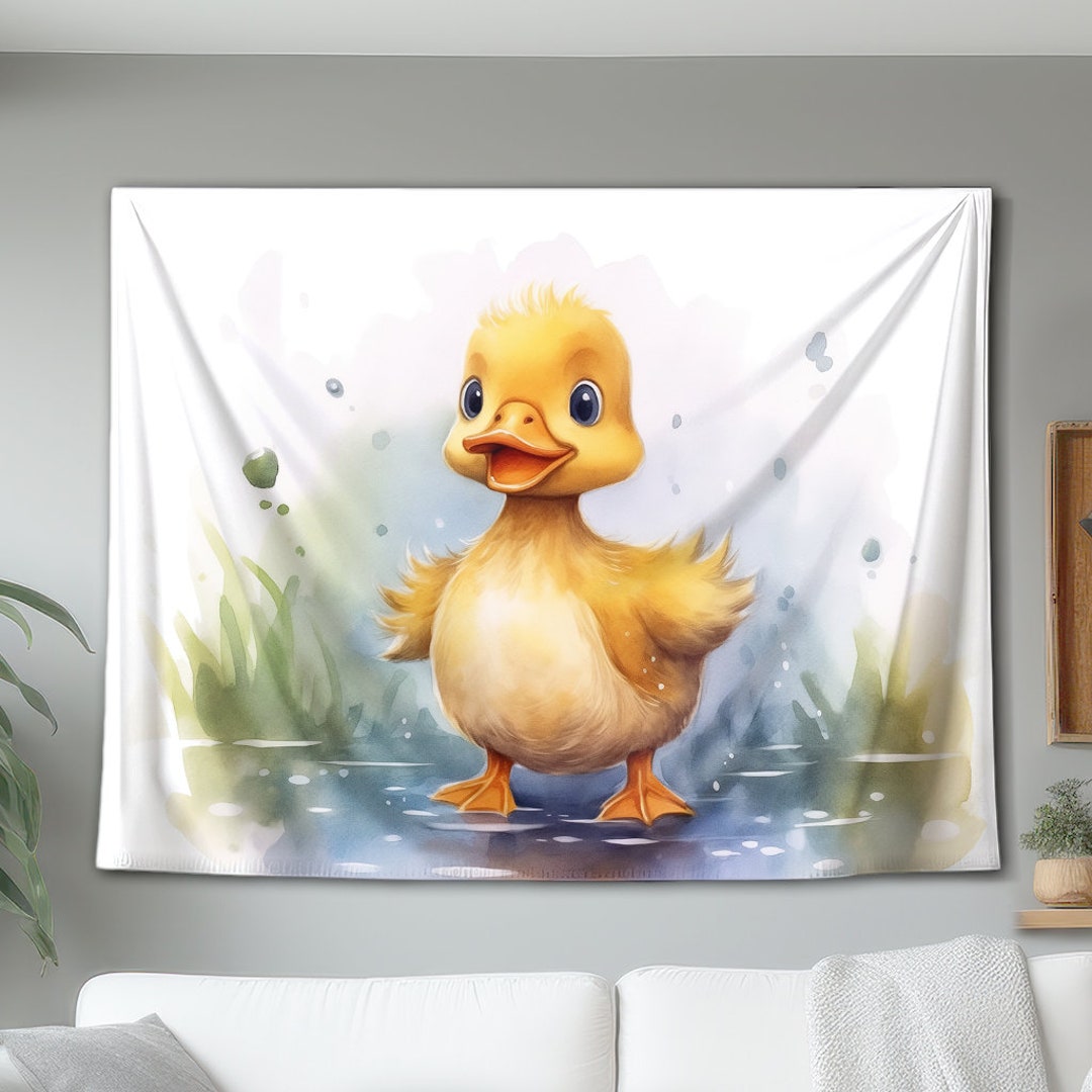 Adorable Cute Baby Duck Wall Tapestry, Children's Art, Hanging Wall ...