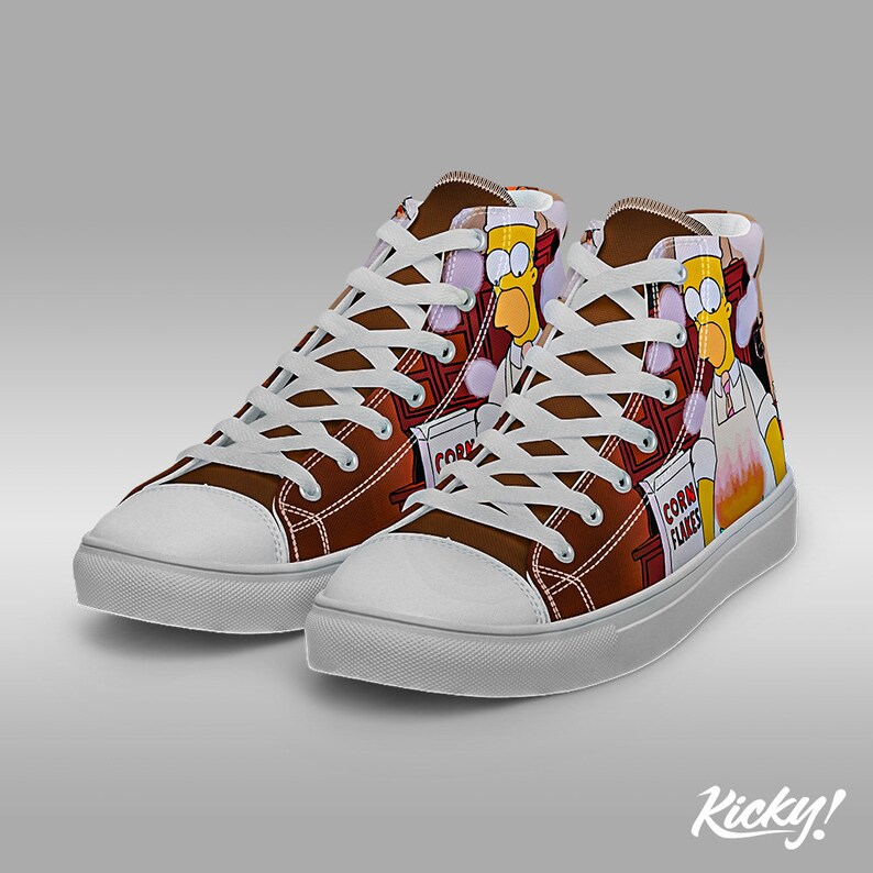 Homer the Smithers, High Top Canvas Shoes, Hand Made, Trendy Footwear ...