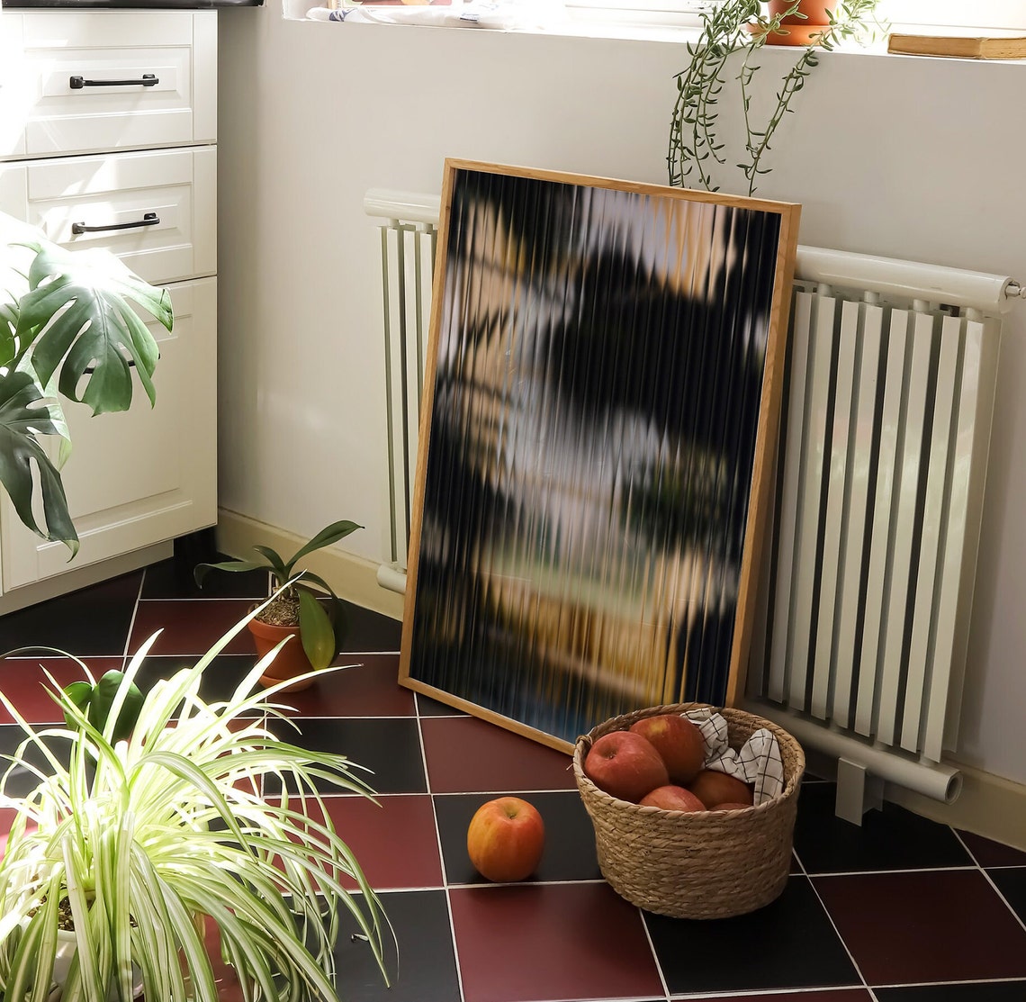 Ripple Glass Texture Plant Poster, Botanical Ripple Poster, Plant ...