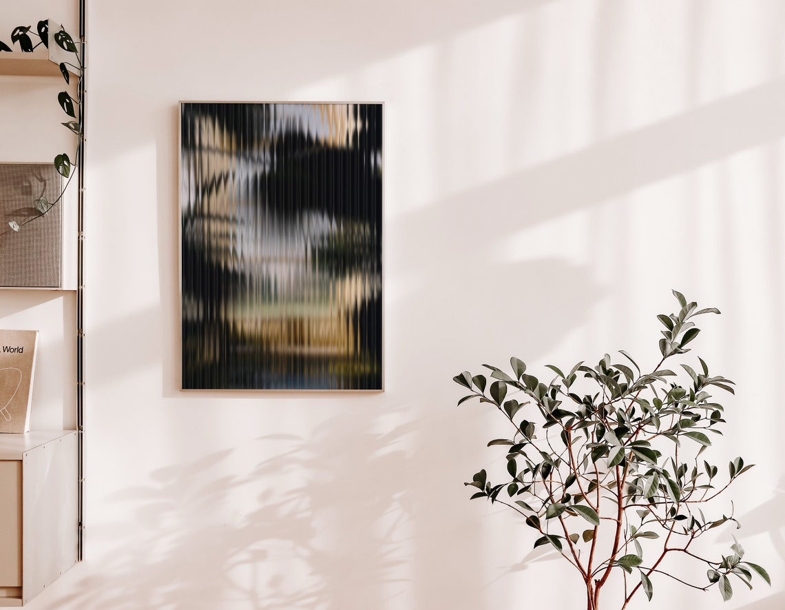 Ripple Glass Texture Plant Poster, Botanical Ripple Poster, Plant ...