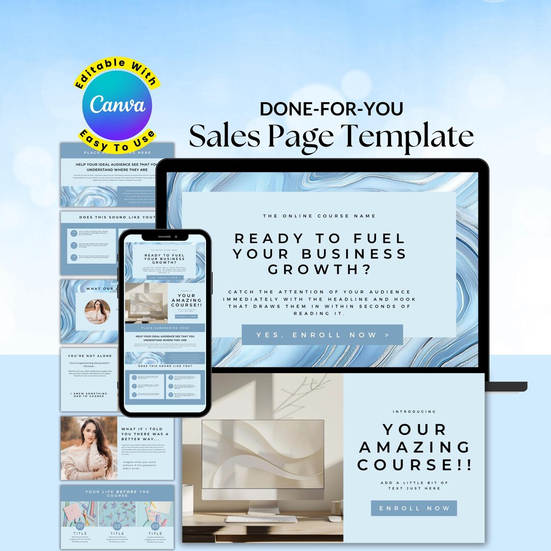 Done for You Sales Page Template,landing Page, Landing Pages Template, Lead Generation Template ...