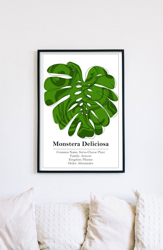 MONSTERA Deliciosa Printable Poster Wall Art Plant Swiss - Etsy