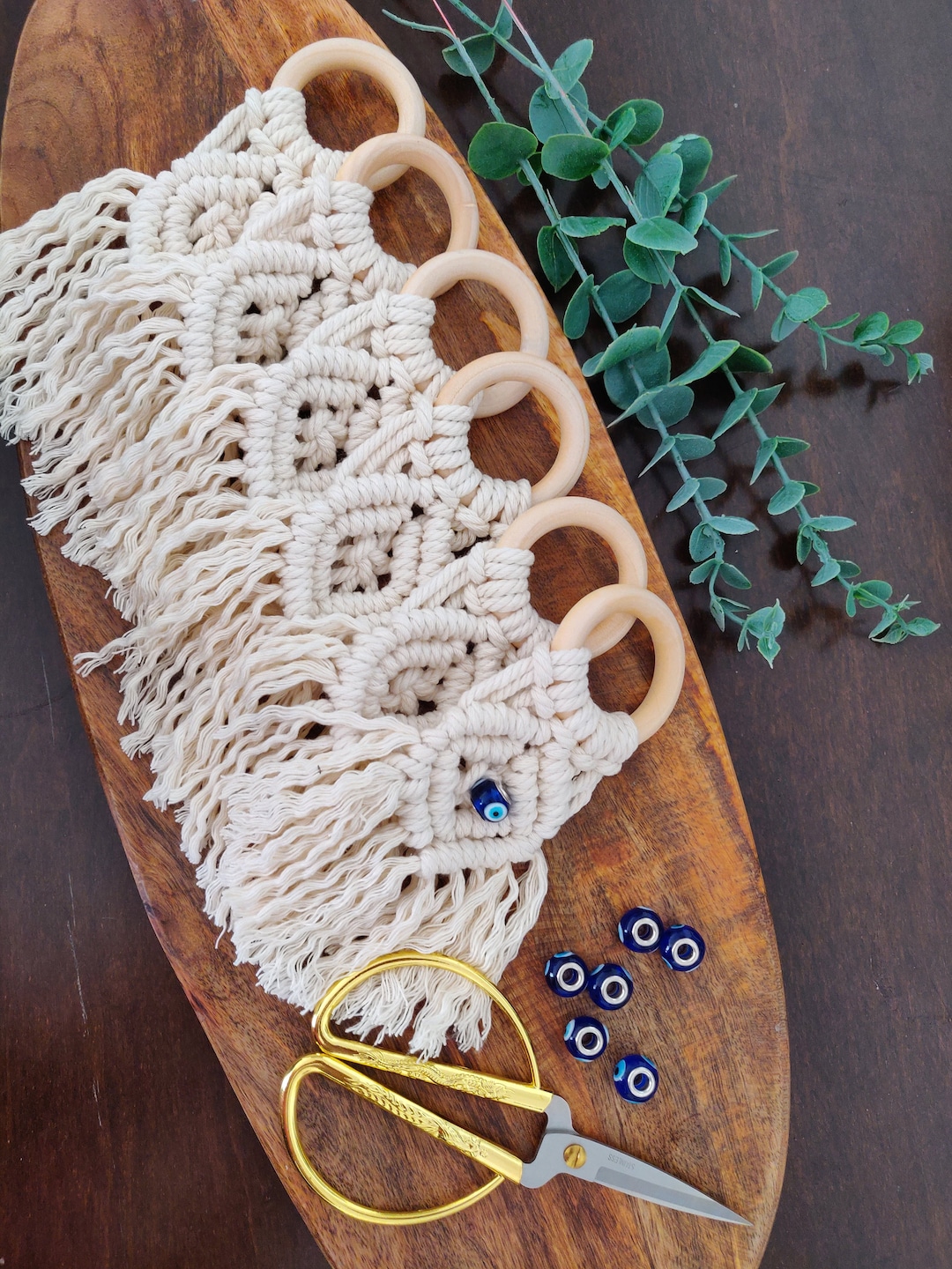 Boho Napkin Rings, Macrame Napkin Rings, Natural Table Decor, Scandi Table Decor, Dining Table ...