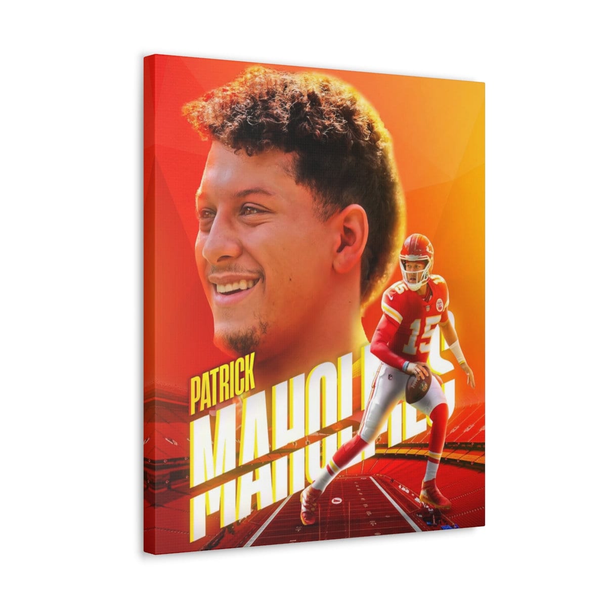 Patrick Mahomes Poster, Kansas City Chiefs, Canvas Wrap Wall Art, NFL ...