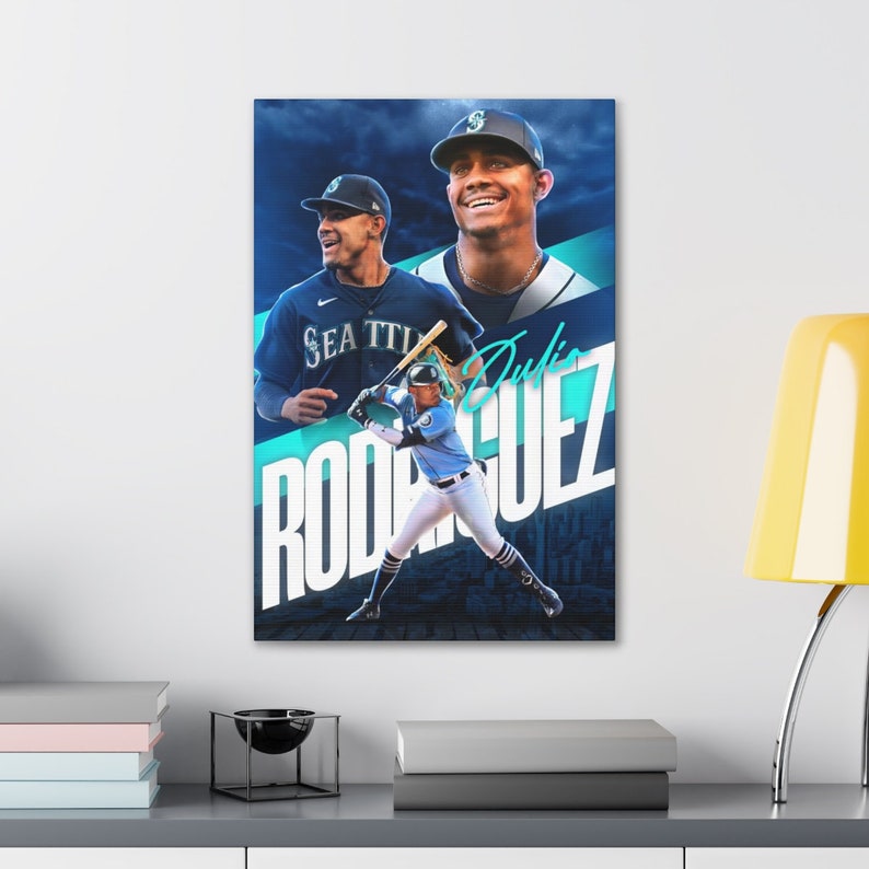 Julio Rodríguez Poster Seattle Mariners Canvas Wrap Wall - Etsy