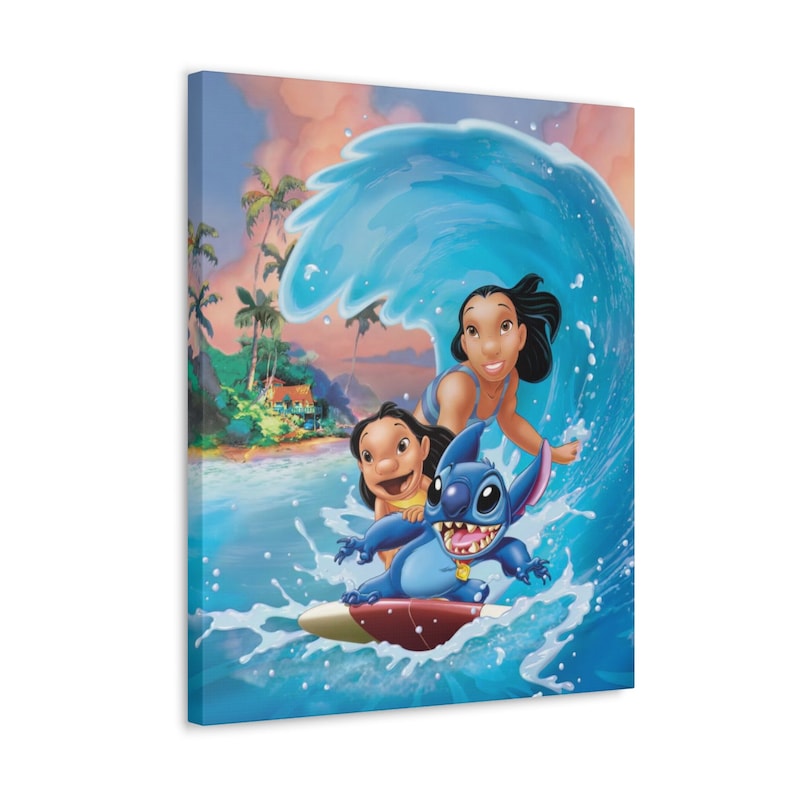 Lilo and Stitch Poster, Disney, Canvas Wrap Wall Art, Baby Room Nursery ...
