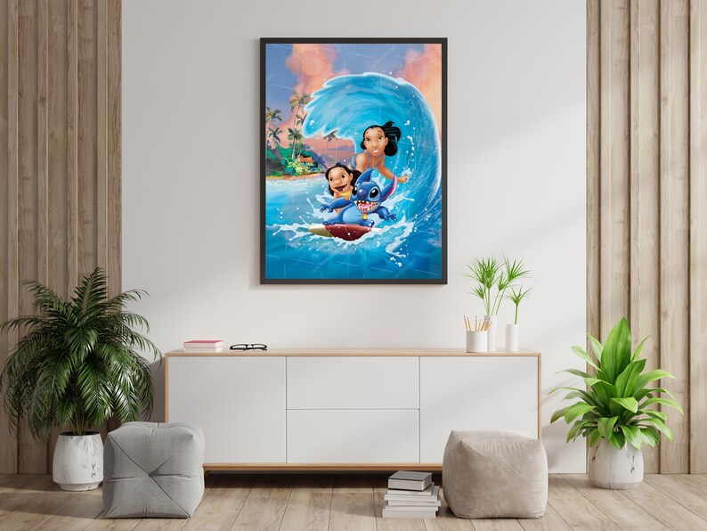 Lilo and Stitch Poster, Disney, Canvas Wrap Wall Art, Baby Room Nursery ...