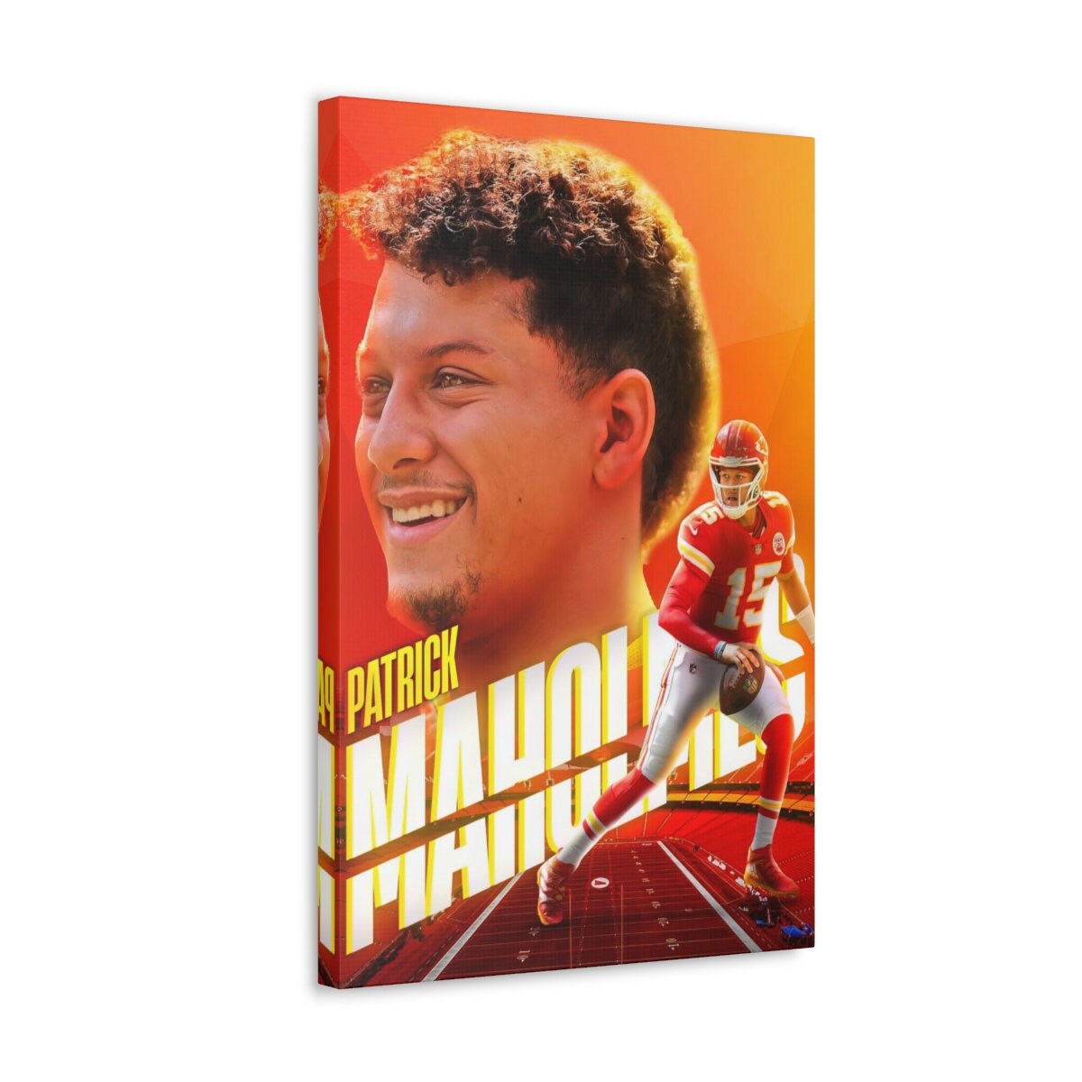 Patrick Mahomes Poster, Kansas City Chiefs, Canvas Wrap Wall Art, NFL ...