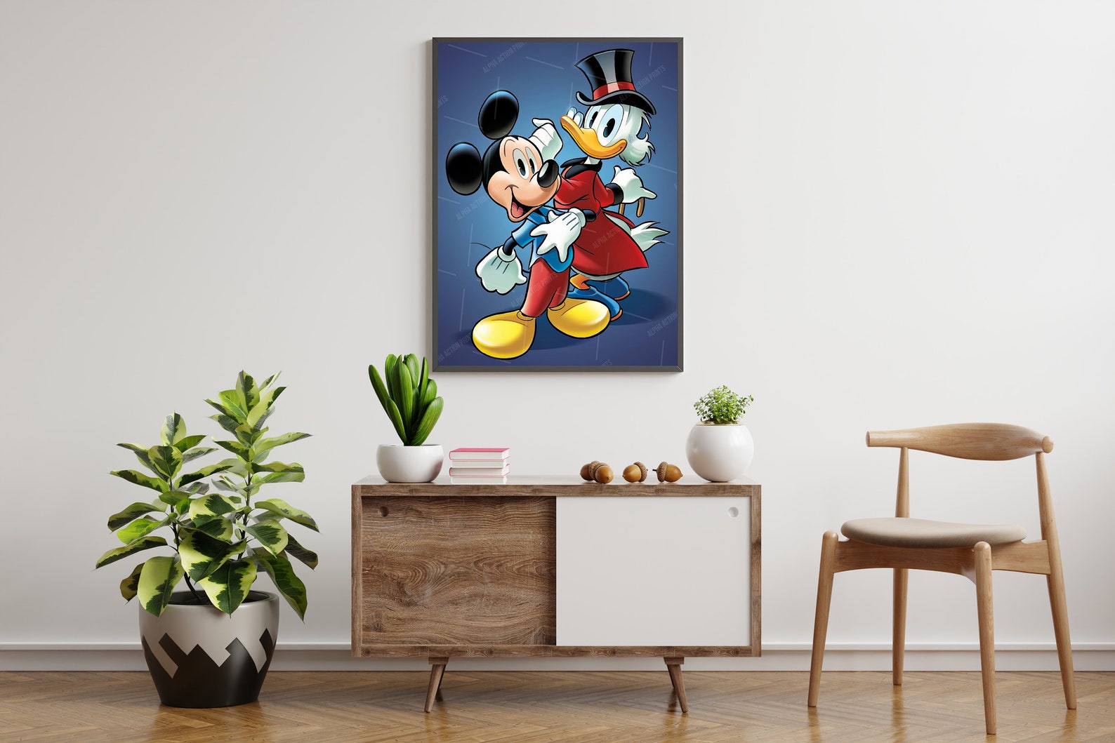 Mickey Mouse and Scrooge Mcduck Poster, Disney, Canvas Wrap Wall Art ...